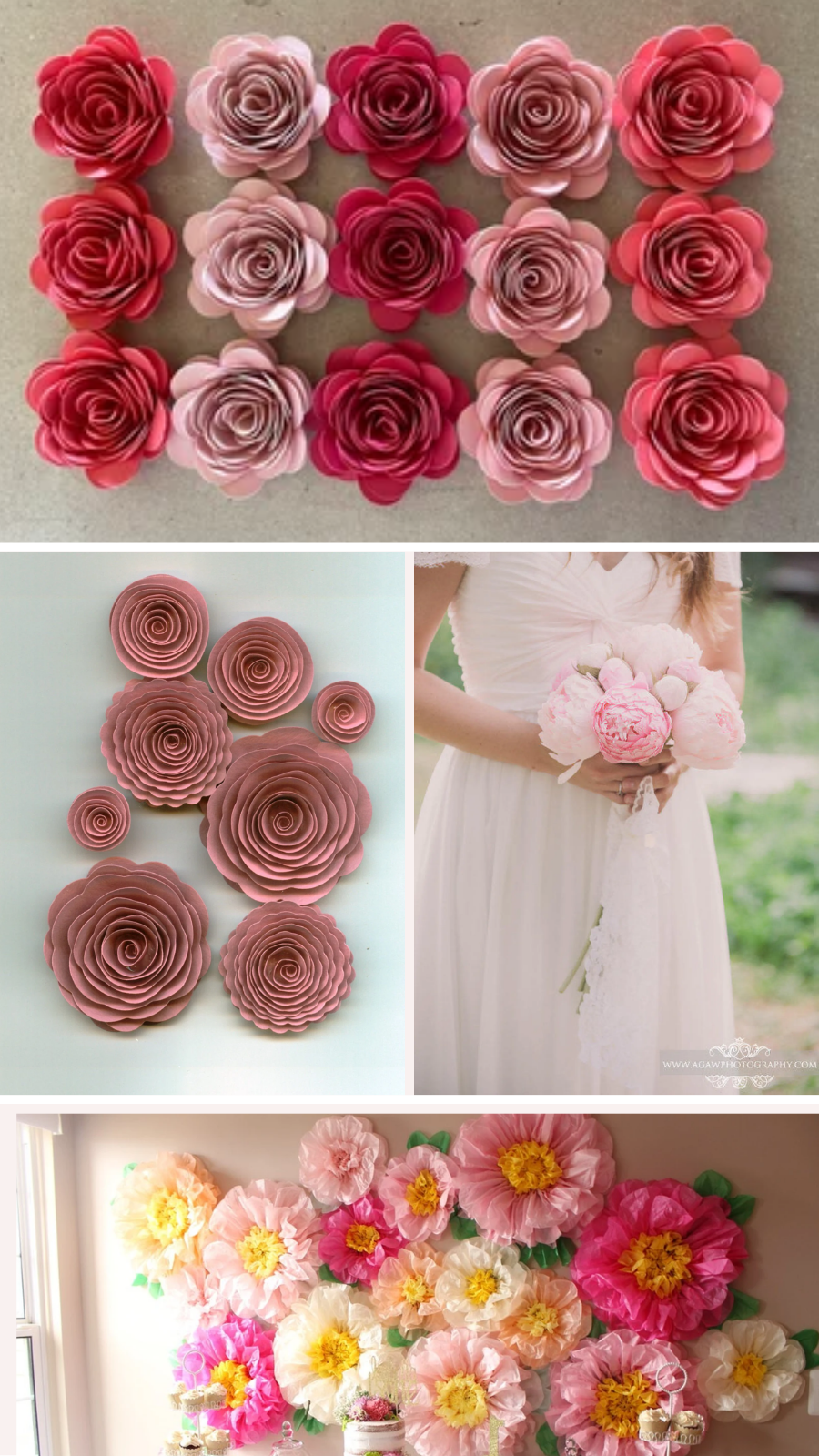 DIY Giant Paper Flowers with Template. 5 Steps! - My Online Wedding Help